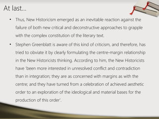 New Historicism A Historical Aanalysis of Literature | PPT