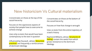 New historicism & Cultural materialism | PDF