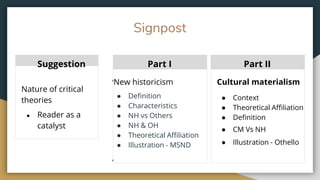 New historicism & Cultural materialism | PDF