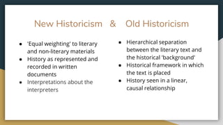 New historicism & Cultural materialism | PDF