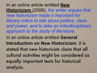 New Historicism (Poetics of Culture) | PDF