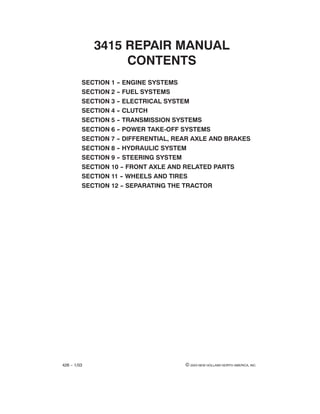 New holland 3415 tractor service repair manual | PDF