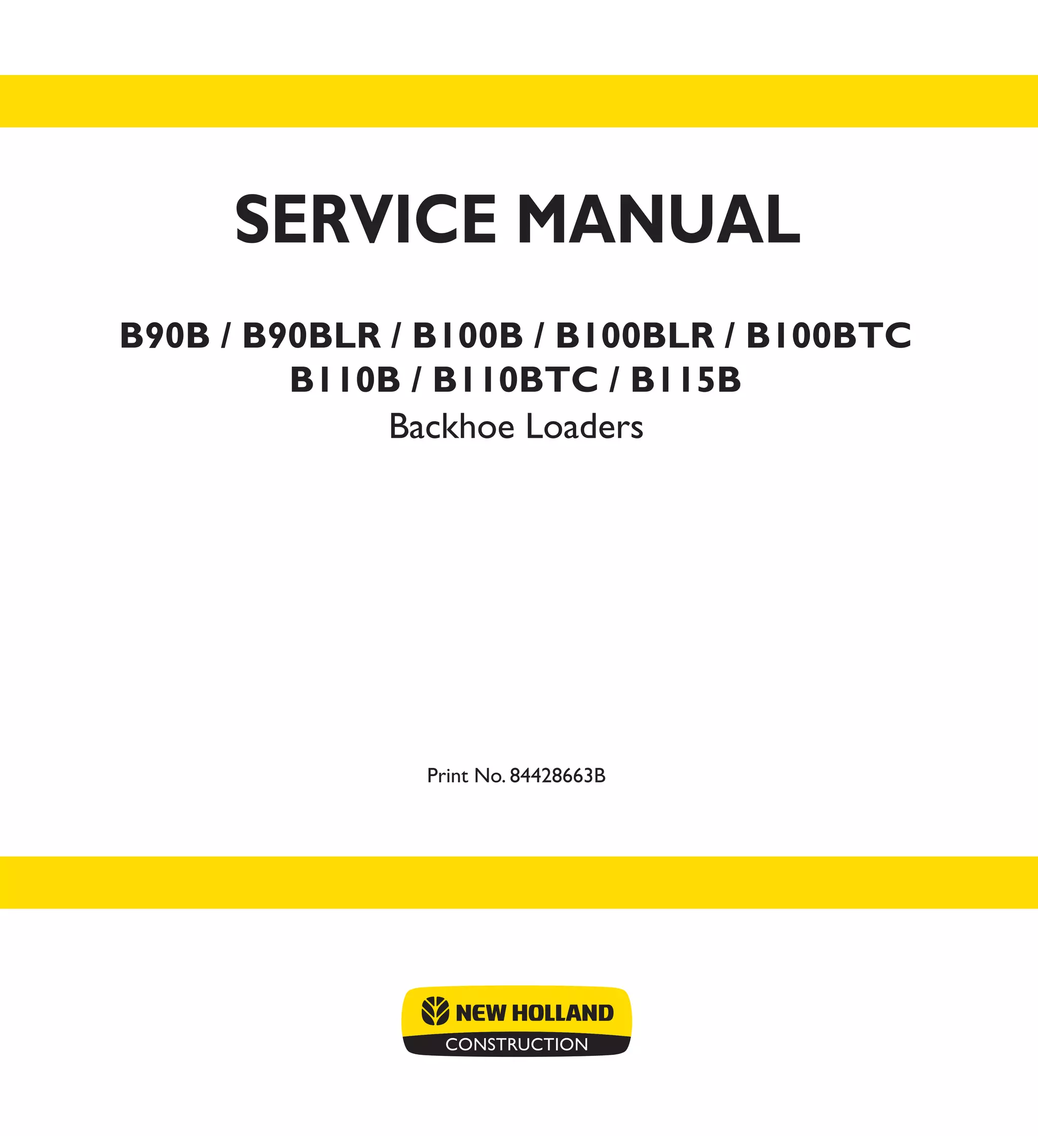 New holland b100 blr backhoe loader service repair manual | PDF