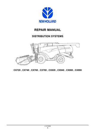 New holland cx840 combine harvesters service repair manual | PDF