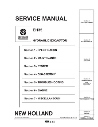 New Holland EH35 Compact Excavator Service Repair Manual.pdf