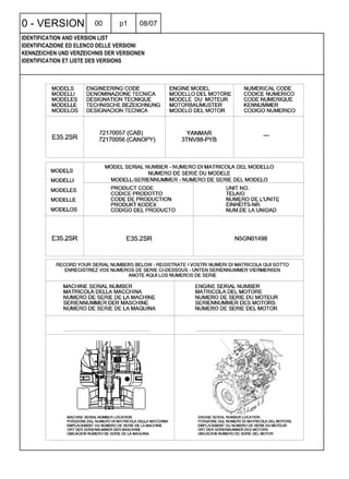 New holland kobelco e35.2 sr mini crawler excavator parts catalogue ...