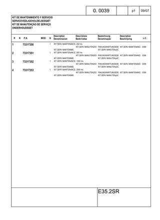 New holland kobelco e35.2 sr mini crawler excavator parts catalogue ...