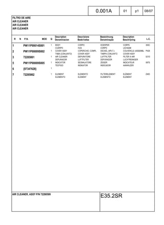 New Holland Kobelco E35.2SR Mini Crawler Excavator Parts Catalogue ...