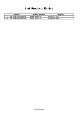 New holland l216 tier 4 b (final) skid steer loader service repair ...