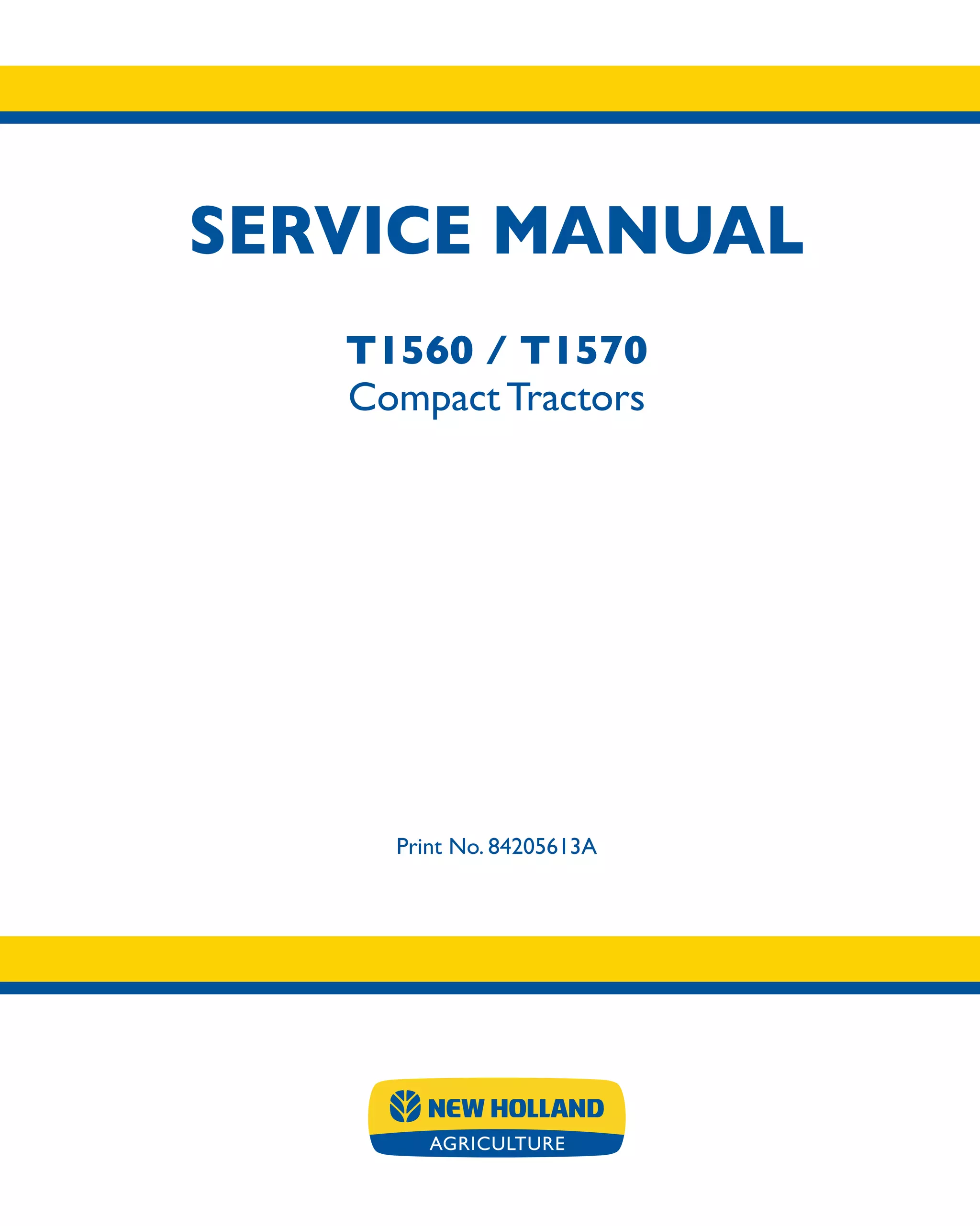 New holland t1570 tractor service repair manual | PDF