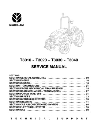 New holland t3010 tractor service repair manual | PDF