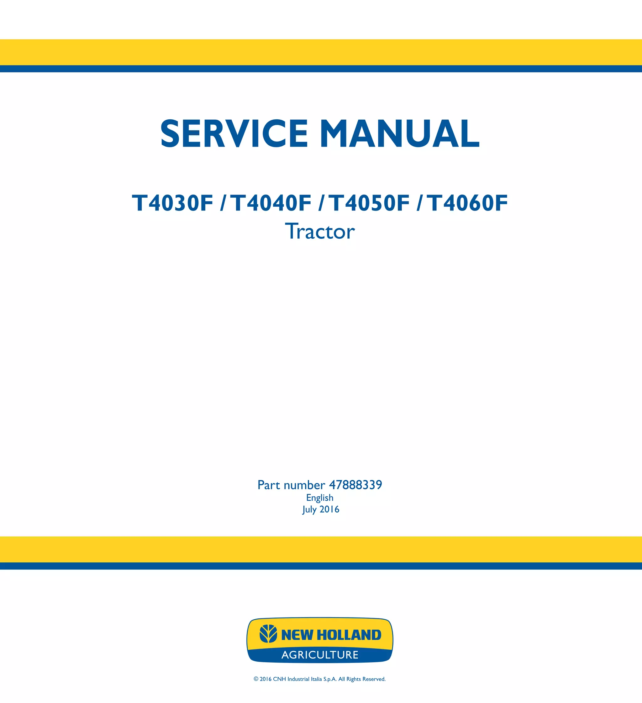 New holland t4040 f tractor service repair manual | PDF