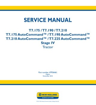 New holland t7.210 tractor service repair manual | PDF