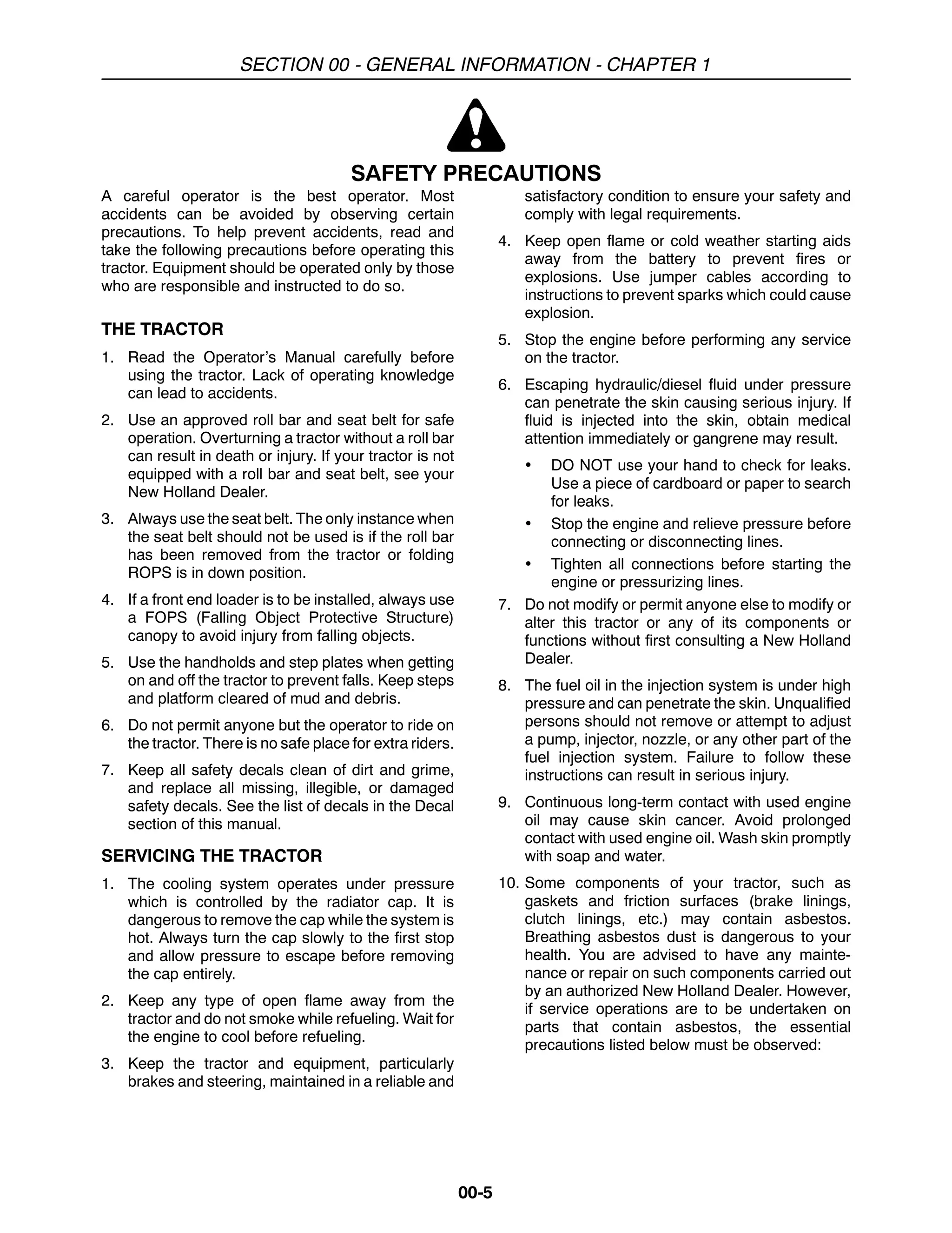 New holland tc40 a tractor service repair manual | PDF