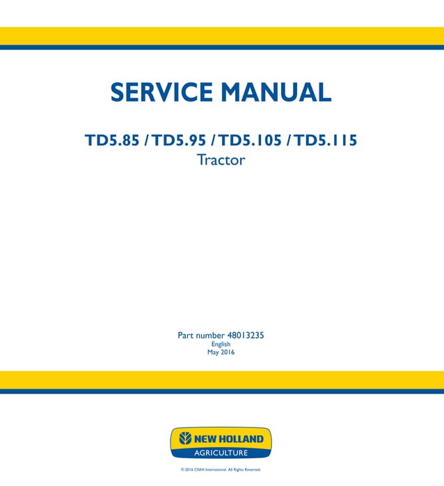 New holland td5.105 tractor service repair manual | PDF