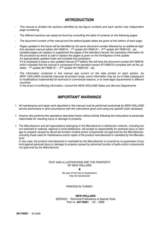 New holland td5020 tractor service repair manual | PDF
