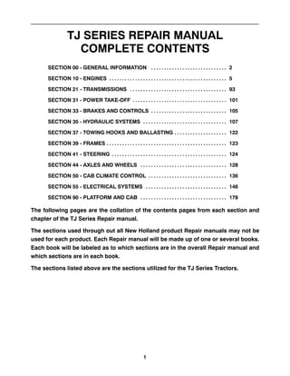 New holland tj375 tractor service repair manual | PDF