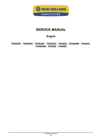 New holland tk4050 tractor service repair manual | PDF