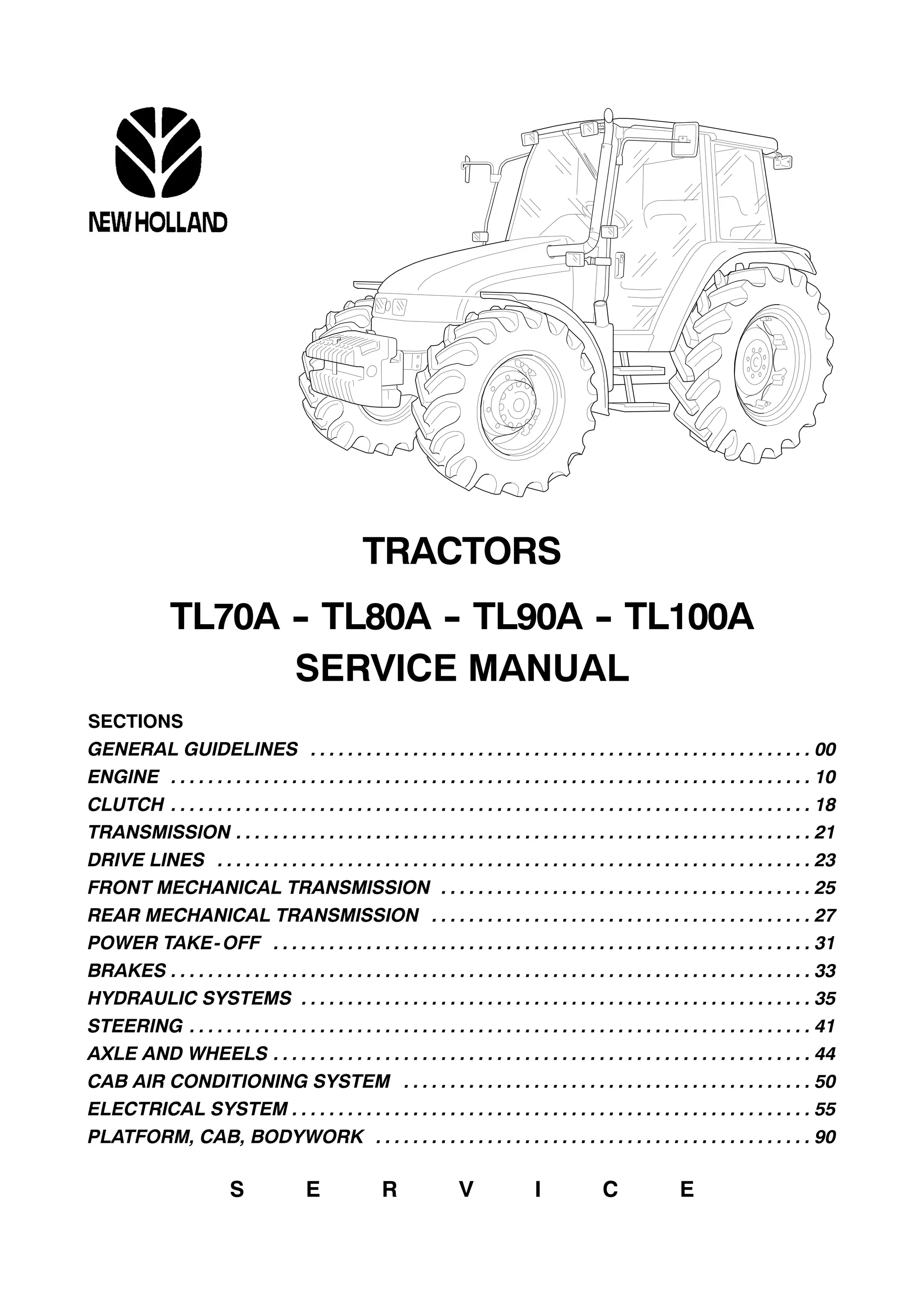 New holland tl70 a tractor service repair manual | PDF
