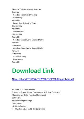 New Holland TN60VA TN75VA TN95VA Manual | PDF