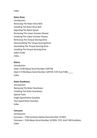New Holland TR96 TR97 TR98 Manual | PDF