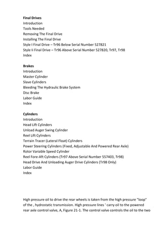 New Holland TR96 TR97 TR98 Manual | PDF