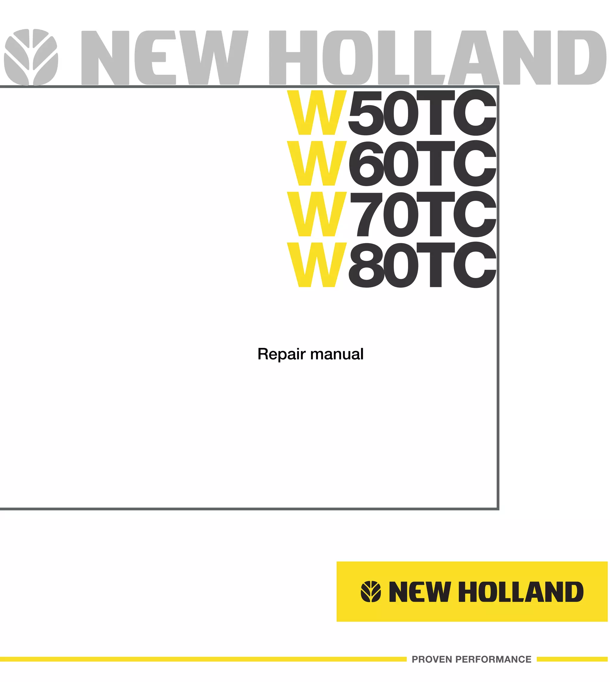 New holland w50 tc wheel loader service repair manual | PDF