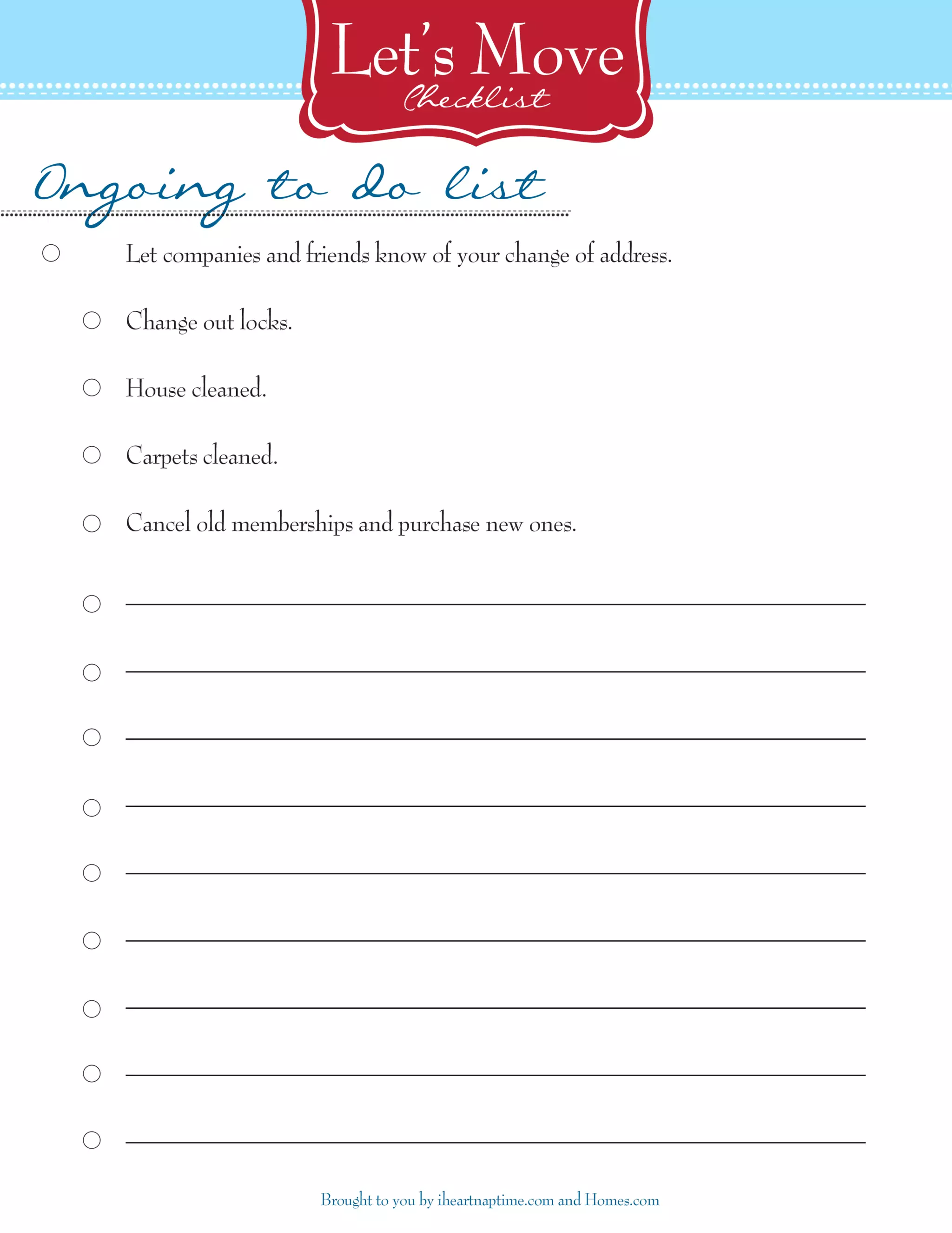 New Home Unpacking Checklist - Free Printable | PDF