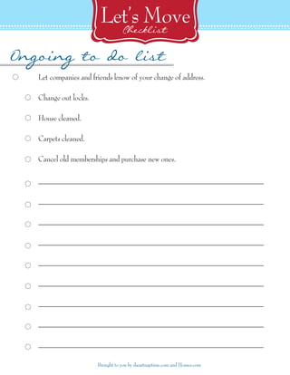 New Home Unpacking Checklist - Free Printable | PDF