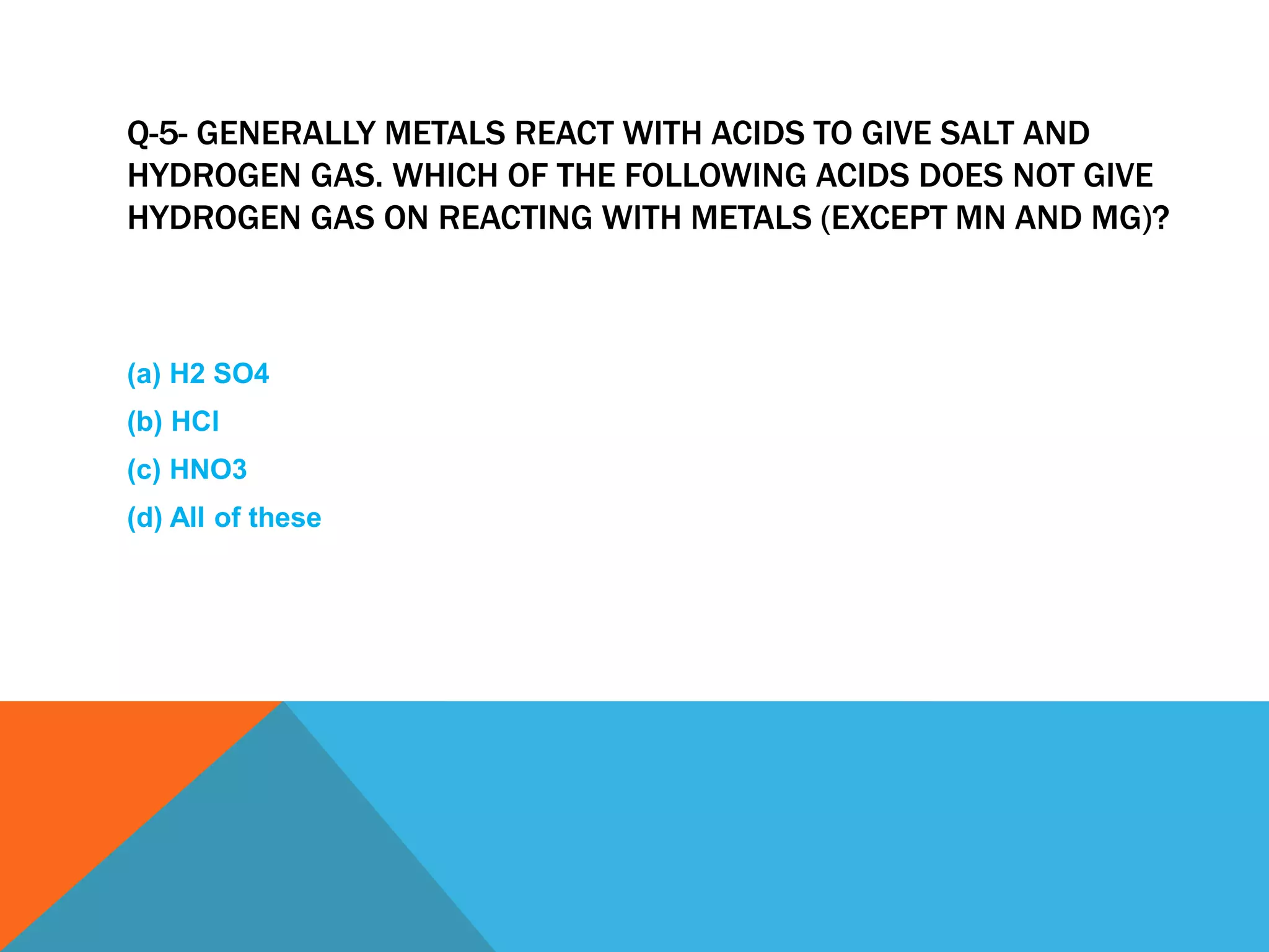 quiz metals and non metals | PPTX