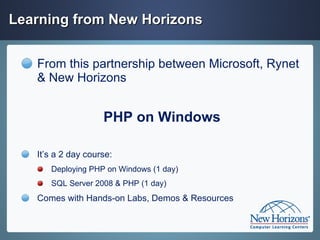 PHP on Windows Training Program - New Horizons Computer Learning Center ...