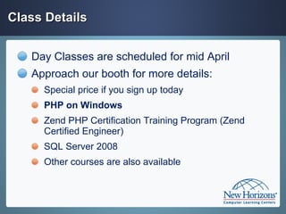 PHP on Windows Training Program - New Horizons Computer Learning Center Singapore | PPT