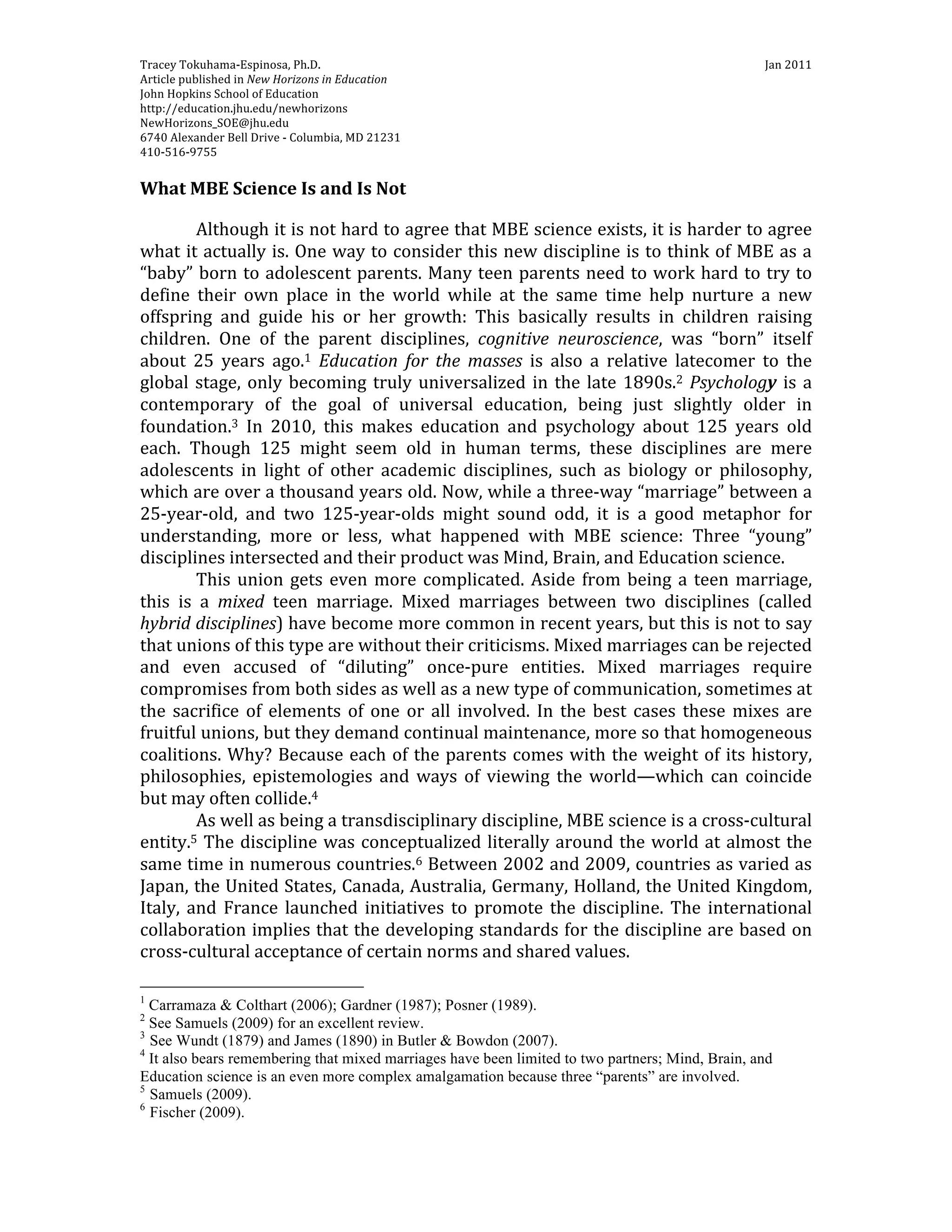 Why Mind, Brain and Education is the new Brain based Education. By ...