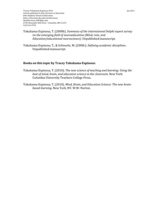 Why Mind, Brain and Education is the new Brain based Education. By ...