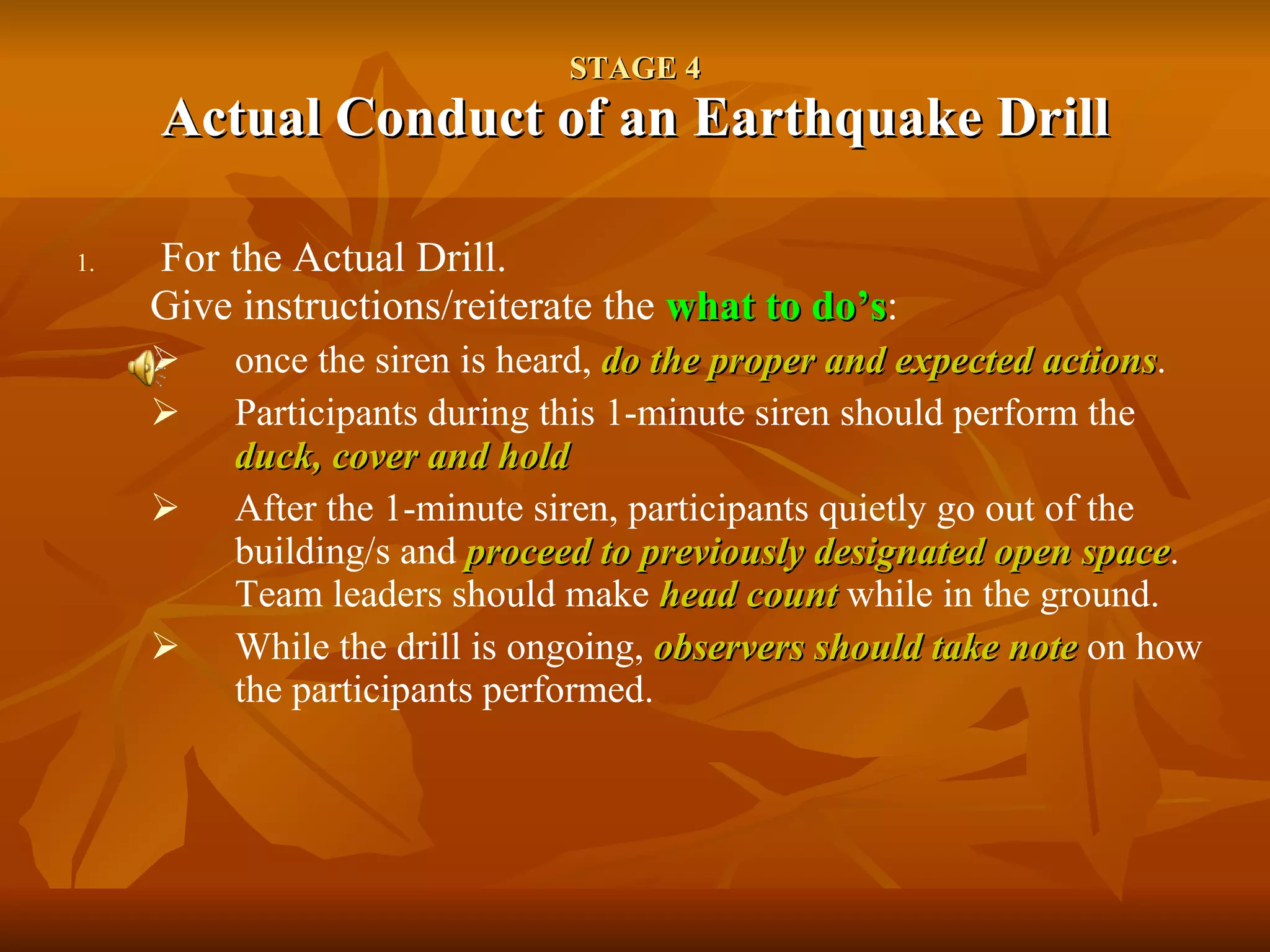 New how to conduct eq drill in school | PPT