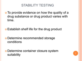 ICH Guidelines for stability testing | PPTX