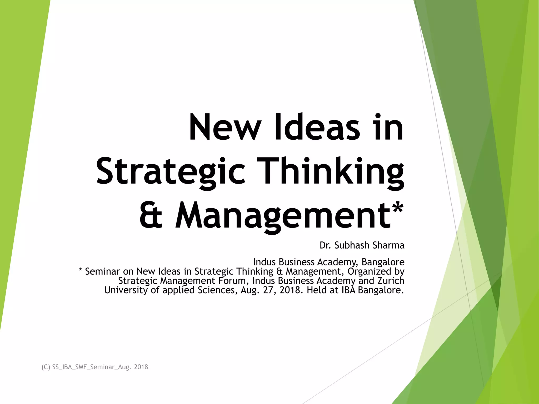 New Ideas in Strategic Thinking & Management | PPTX