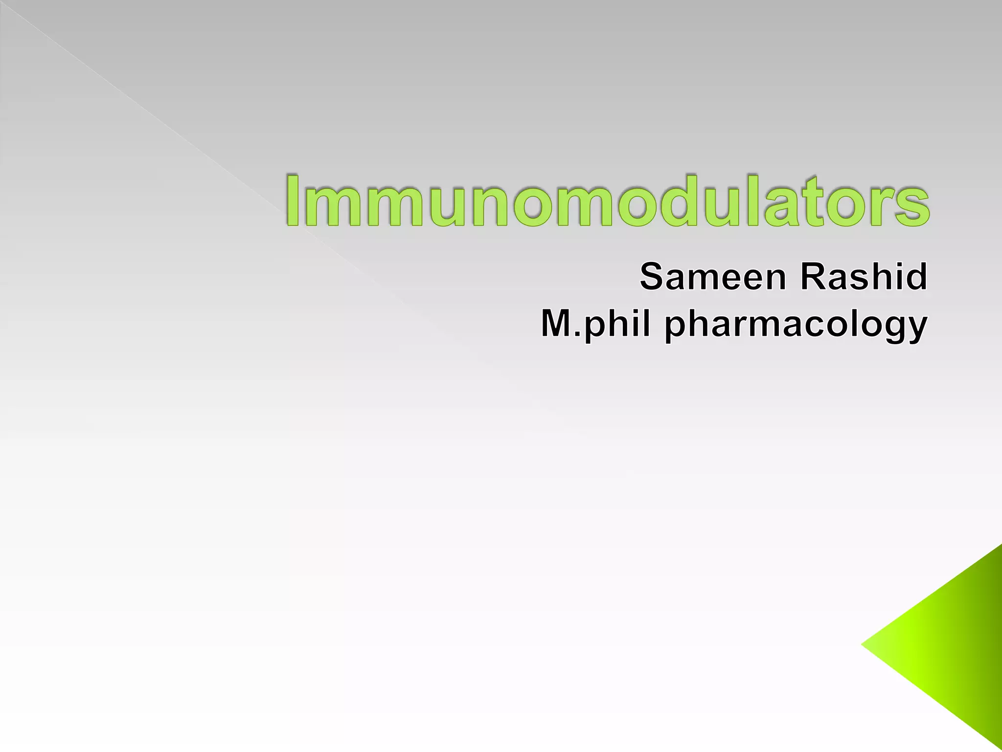 Immunomodulators | PPTX