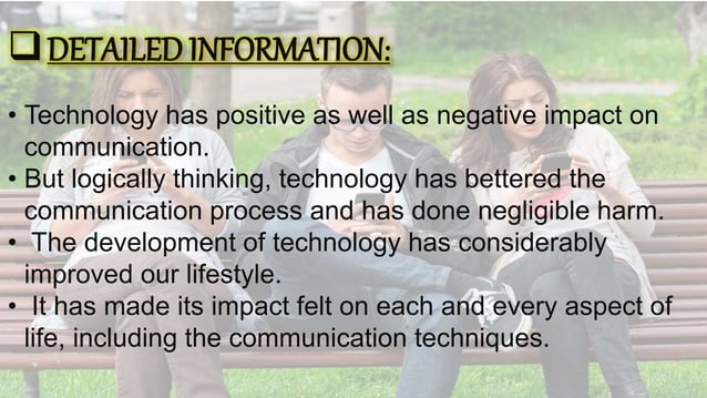 impact of tecnology on communication | PPTX | Email | Internet