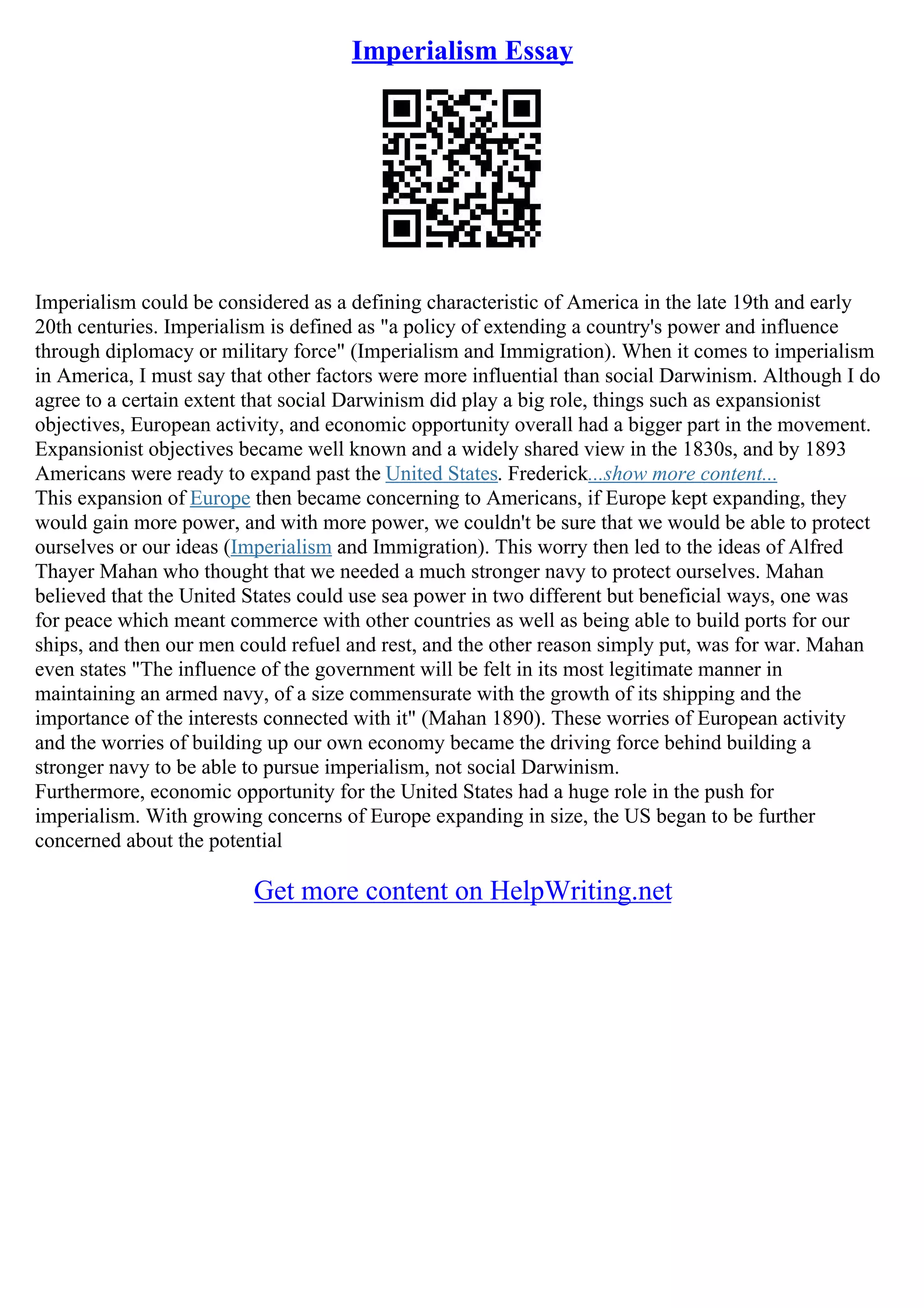 New Imperialism Essay | PDF