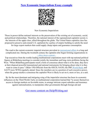 New Imperialism Essay | PDF