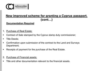 New improved scheme for granting a cyprus passport | PPTX
