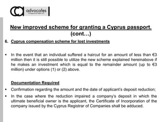 New improved scheme for granting a cyprus passport | PPTX