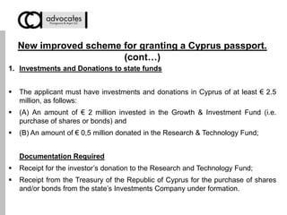 New improved scheme for granting a cyprus passport | PPTX