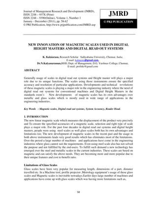 New innovation of magnetic scales used in digital height masters and ...