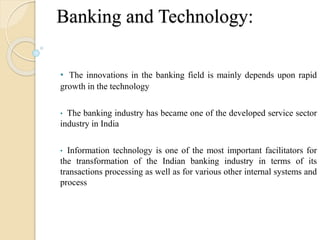 New innovations in banking industry | PPTX