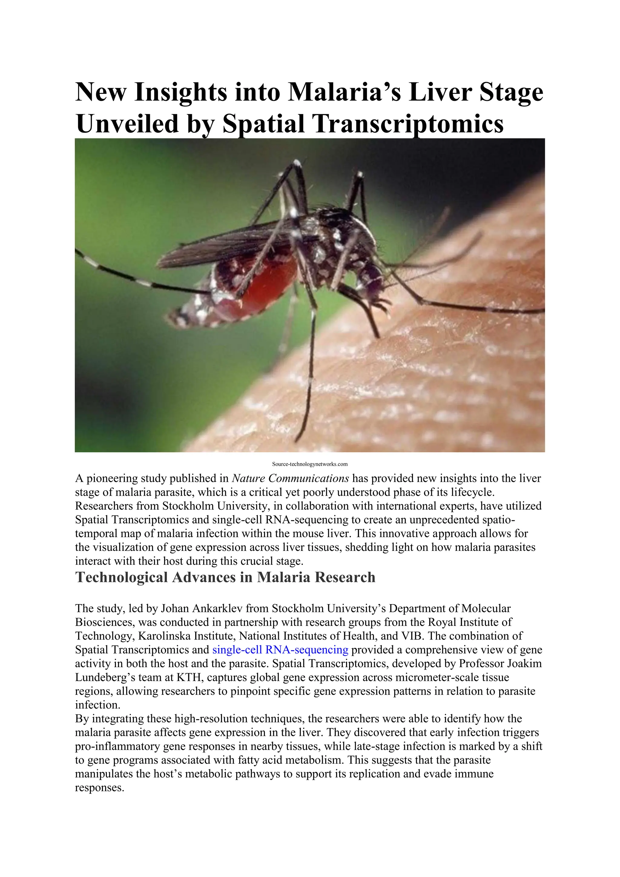 Liver Stage of Malaria Insights Drive New Vaccine Strategies | The Lifesciences Magazine | PDF