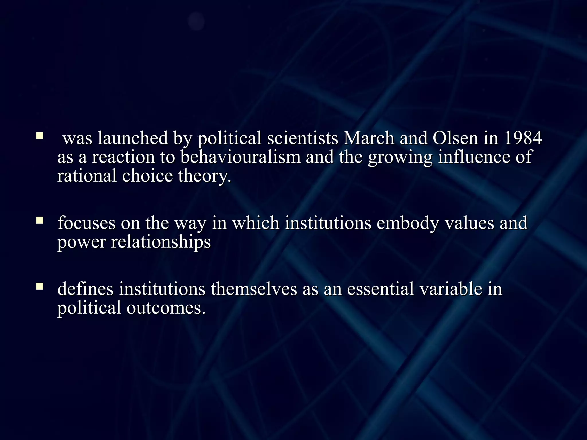 New Institutionalism | PPT