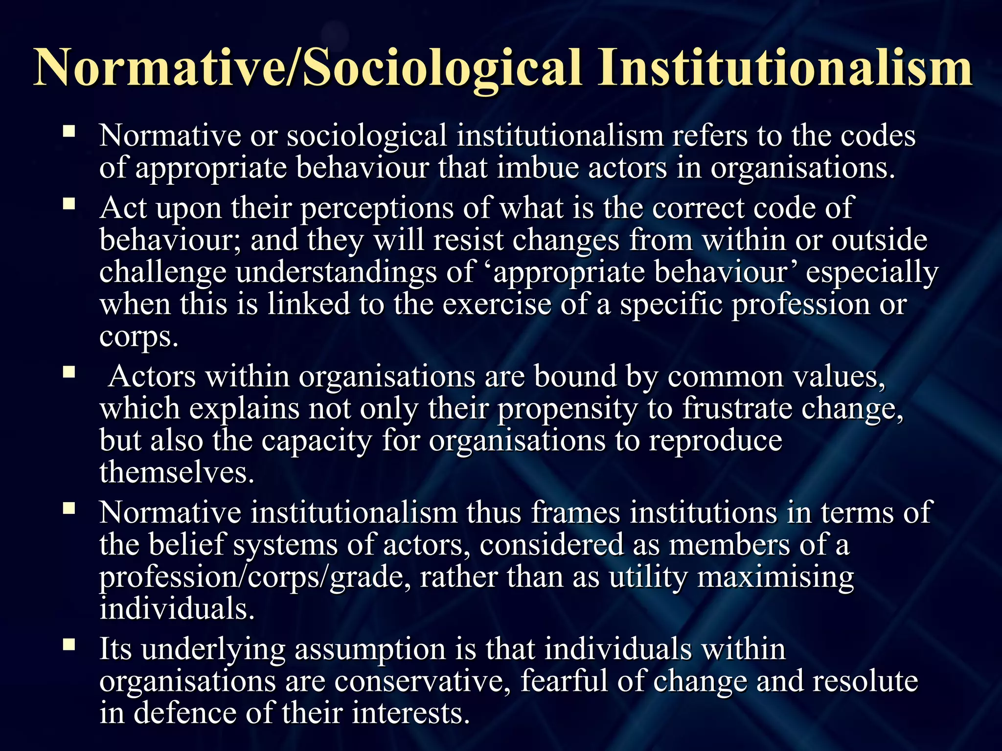 New Institutionalism | PPT
