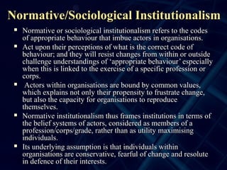 New Institutionalism | PPT